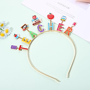 CEALXHENY Teacher Headbands for Women, Colorful Fri-Yay Headbands Cute Book Pencil Hairbands Back to School Hair Accessory Teacher Appreciation Gifts (Teacher)