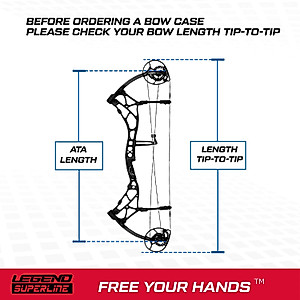 LEGEND Superline Soft Bow Case for Compound Bow - Archery Bow Case with Backpack, Shoulder Straps, Padded Storage Pockets, Cam Protector, Arrow Tube Holder - Travel Bag for Archery Gear - 44" Interior