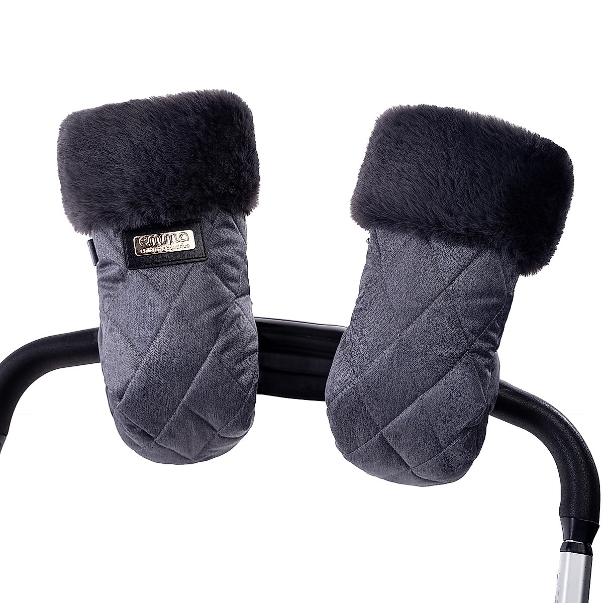 Emma Warm Muff Stroller Gloves, Wind and Water-Resistant, with Universal Fit, Kids Baby Pram Stroller Accessory, Anti-Freeze Gloves, Best for Freezing Cold Winter Conditions, Grey