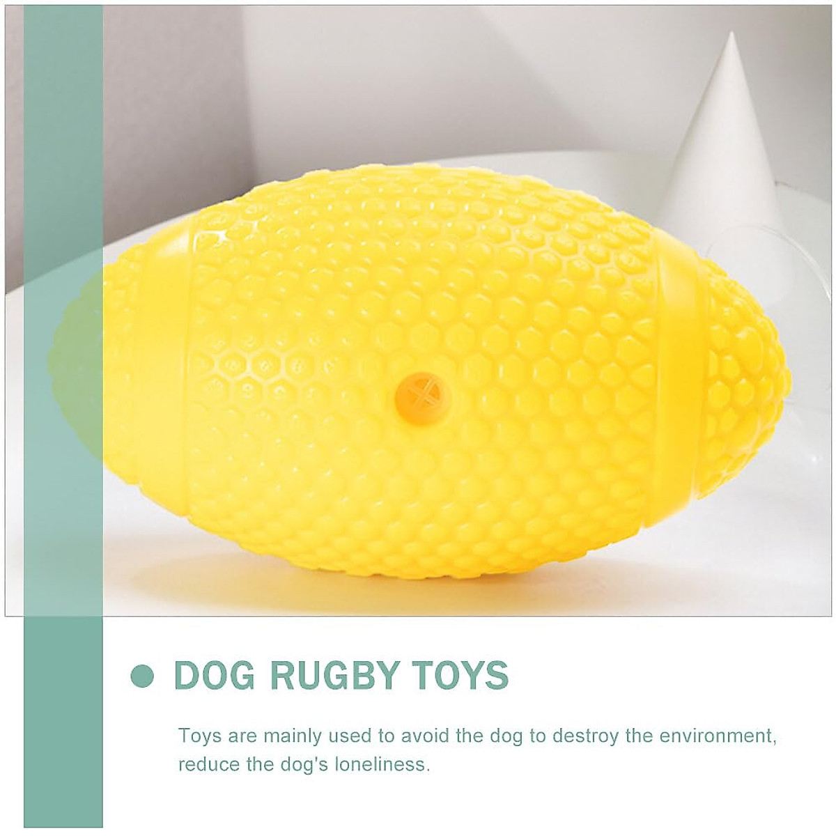 Yustery 2Pcs Dog Squeaky Balls Toys Plastic Rugby Football Toys Interactive Dog Toys Dog Bite Toys
