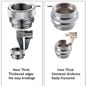 QMLALA Faucet Adapter with Aerator, Garden Hose Adapter Kitchen Sink Faucet Adapter Kit for 55/64" Female to 3/4" Male Faucet Adapater