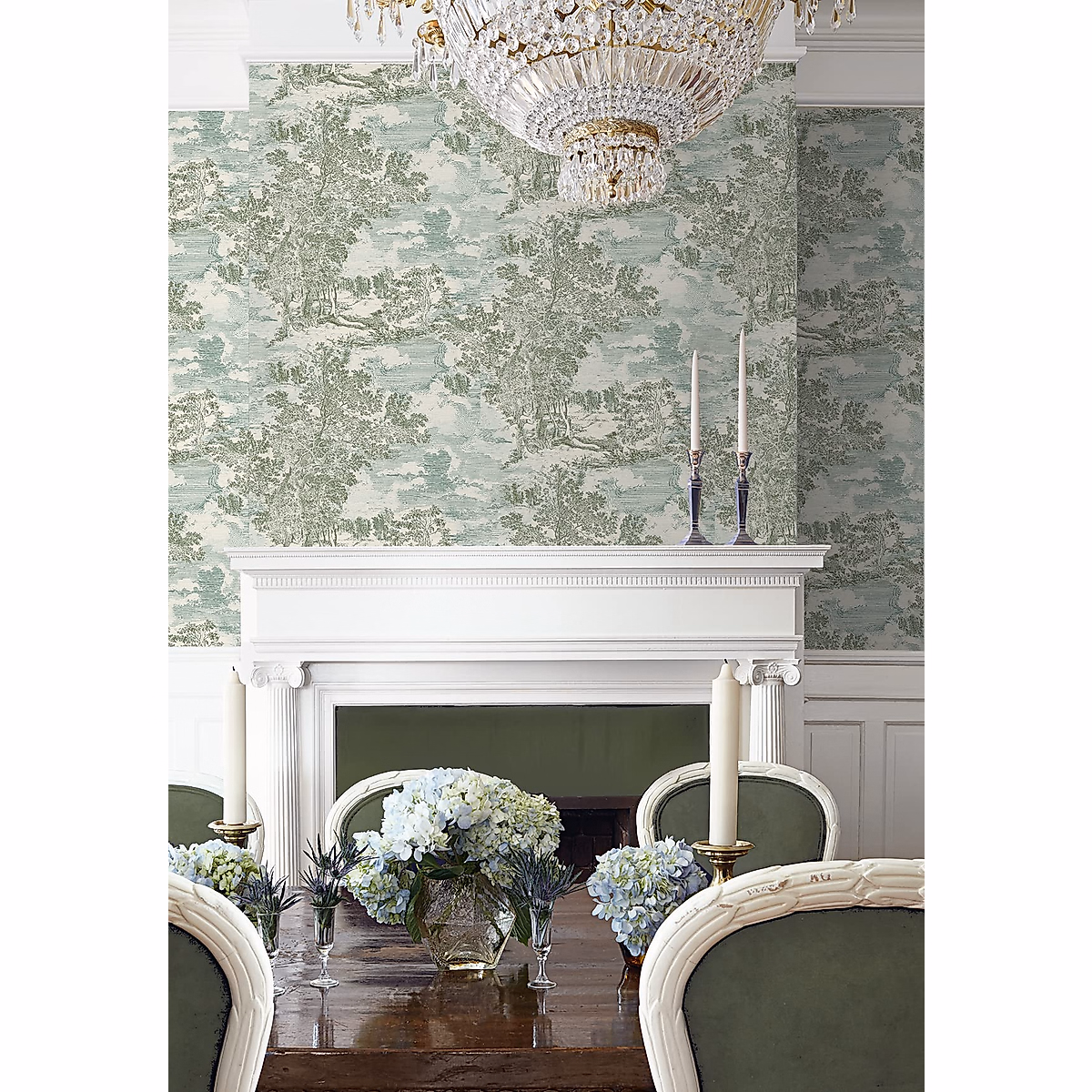 Surface Style - Peel and Stick Wallpaper, Scenic Wallpaper for Bedroom, Powder Room, Kitchen, Self Adhesive, Vinyl, 30.75 Sq Ft Coverage (Serene Scenes Collection, Willow)