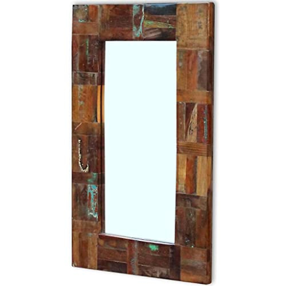 vidaXL Mirror Solid Reclaimed Wood-Framed 31.5"x19.7" Retro-Style Decoration