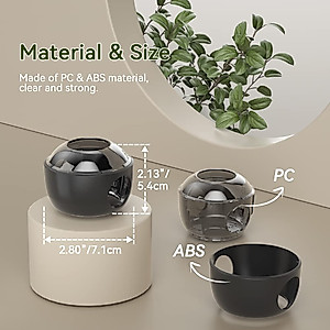 EUDEMON 4 Pack Updated Door Knob Cover Baby Safety Door Lock Childproof Safety Cover Door Handle Cover for Kids Safety (Clear-Black)