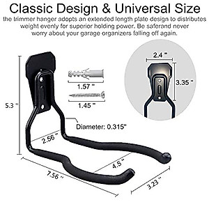 GS Alderaul Garden Power Tool Hanger, Weed Eater Rack, String Trimmer Hanger, Weed Wacker Hanger, Steel Garage Tool Organizers and Storage, for Garage Wall, Garage Trimmer, Garden Tools, etc. (1pc)