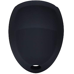 2Pcs Silicone 5 Buttons Key Fob Cover Remote Case Protector Skin Compatible with Chevrolet Cobalt Malibu Suburban Tahoe Traverse GMC Acadia Yukon Buick Enclave LaCrosse Cadillac Escalade SRX (Black)