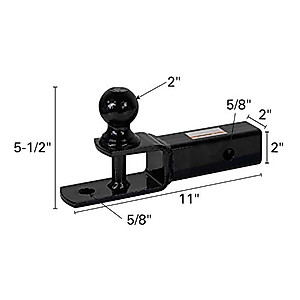 Extreme Max 5001.1383 3-in-1 ATV Ball Mount with 2" Ball - 2" Shank