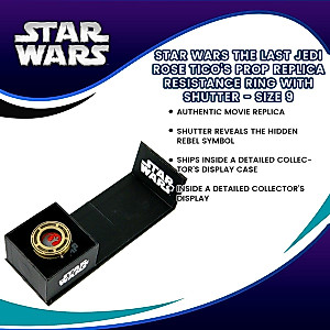 STAR WARS The Last Jedi Rose Tico's Prop Replica Resistance Ring with Shutter- Size 7