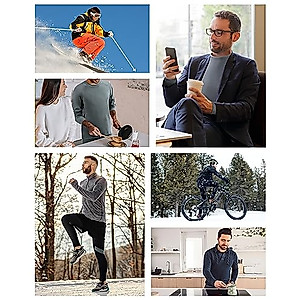 Runhit Thermal Underwear for Men Base Layer Cold Weather Mens Long John Winter Pants and Shirts Thermal Set Medium Black