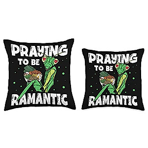 Praying Mantis Gift For Men Bug Catcher Entomology Ramantic Ramen Lover Praying Mantis Throw Pillow, 16x16, Multicolor