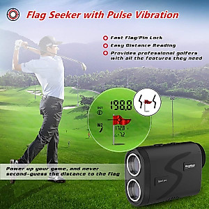 Raythor Pro Golf Rangefinder for Professional Golfers, Laser Range Finder with Slope & Non Slope Physical Switch, Flag-Lock with Pulse Vibration, Continuous Scan, Rechargeable