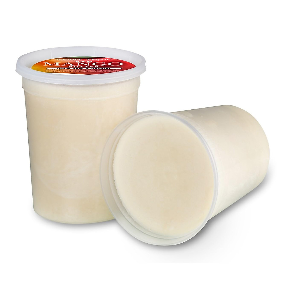 Aroma Depot 2 lb / 32 oz Raw Mango Butter Unrefined 100% Natural Pure Great for Skin, Body, Hair Care. DYI Body Butter, Lotions, Creams Reduces Fine Lines, Wrinkles, used for eczema psoriasis