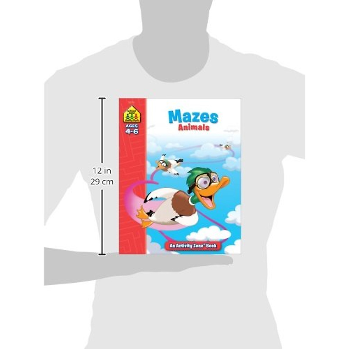 School Zone - Mazes Animals Workbook - Ages 4 to 6, Preschool, Kindergarten, Puzzles, Alphabet, Animal Names, Colorful Pictures, Problem-Solving, and More (School Zone Activity Zone® Workbook Series)