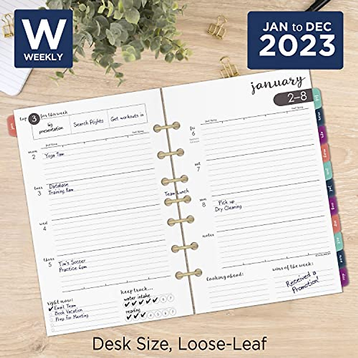 AT-A-GLANCE 2023 Weekly & Monthly Planner Refill, 5-1/2" x 8-1/2", Loose Leaf, Harmony (6099-4111)
