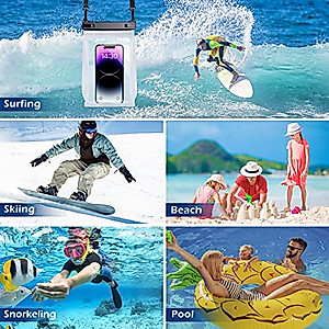 Large Floating Waterproof Phone Pouch [with Sealing Strip], Cell Phone Dry Bag for iPhone 15 14 13 12 11 Pro Max Galaxy S23 S22 All Phones, Universal Float Water Proof Bag for Beach Water Park