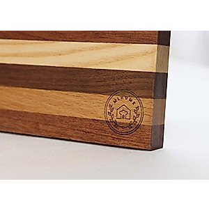 Mini Wood Cutting Board, Small Rustic Serving Board, Multi Wood Cheese Board, Great Kitchen Accessories and Gift, Multi Color/Hardwood Edge Grain Chopping Board, Small Wooden Cutting Board