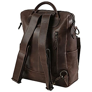STS Ranchwear Women's Basic Bliss Chocolate Durable Brown Backpack with Adjustable Leather and Aztec Nylon Straps