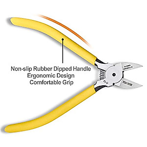 DOWELL Micro Wire Cutter Diagonal Flush Cutters 6 Inch Precision Side Cutters Cutting Pliers Wire Snips Heavy Duty