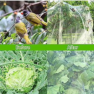 YELUCENS Garden Netting,(9.8ft-19.6ft) Garden Insect Netting Pest Barrier Mosquito Netting for Protect Vegetables Flowers Fruits Plant Covers Netting