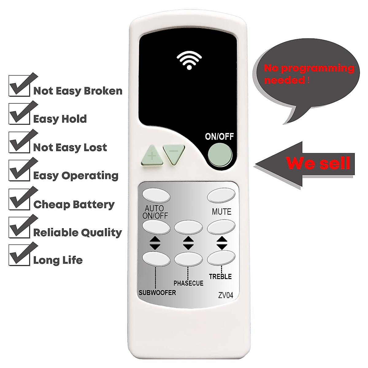 Replacement Remote Control for ZVOX Z-Base 525 Home Theater Speaker System, IncrediBase 575, Z-Base 550HSD Sound Bar