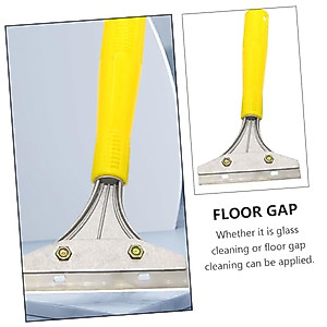 WHAMVOX 4pcs Cleaning Blade Stovetop Griddle Utility Scraper Floor Squeegee Floor Scraper Flooring Tools Paint Tools Tile Scraper Steel Griddle Scraper Tile Tools Yellow Aluminum Alloy