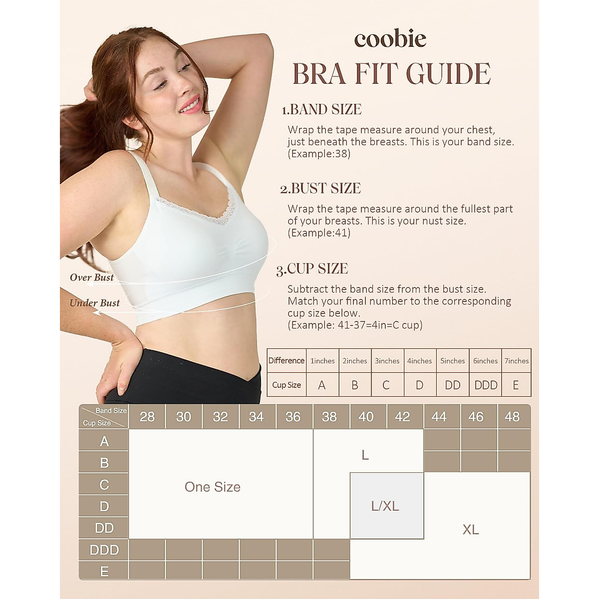 Coobie Seamless V-Neck With Lace Bra, White,One Size
