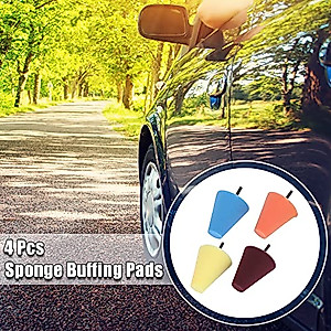 X AUTOHAUX 4pcs Cone Polishing Pad Sponge Buffing Pads for Automotive Car Wheels Hub Cleaner