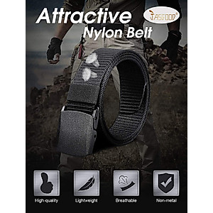JASGOOD Nylon Canvas Breathable Military Tactical Men Waist Belt With Plastic Buckle