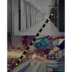 KMC 12 Outlet Heavy Duty Workshop Metal Power Strip with 3-Foot Long Extension Cord with Circuit Breaker, for Workshop and Industrial use, ETL Certified,Black