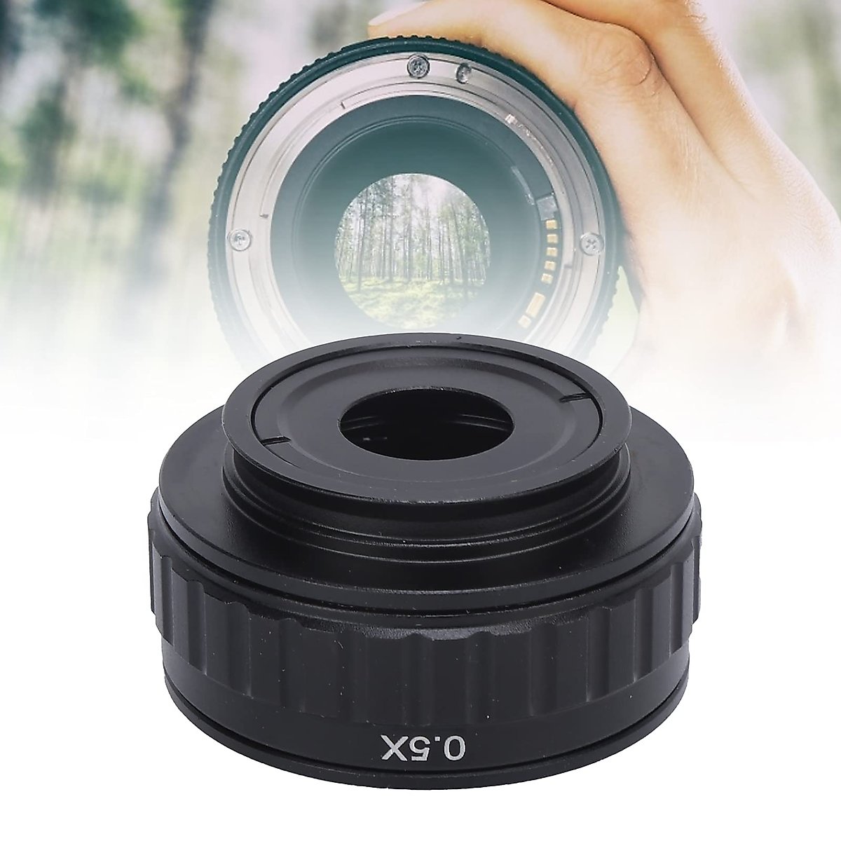 Agatige 0.5X C Mount Adapter Lens, Microscope Adapter Camera Adapter Mount Lens Adapter Trinocular Stereo Microscope Tube Focusing 38mm for Digital Camera CX Photo Port Stereo T490 Series Microscopes