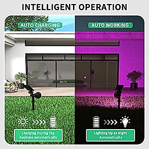 HELLYMOON Smart Solar Spot Lights Outdoor - APP Control, 2-in-1 RGB Wall/Ground Flag Pole Light Solar Landscape Spotlight, 180° Adjustable IP65 Waterproof Security Light for Pathway Garden(2 Pack)