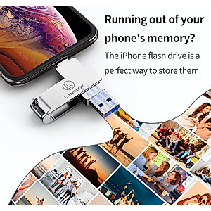 64GB Flash Drive for Phone Photo Stick,3 in 1 Phone Flash Drive USB 3.0 External Storage,Phone Memory Stick for Photos and Videos for Phone/Pad/Android/PC/Mac