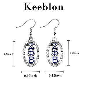 Rhinestone ZPB Earrings for Women Girls Sorority Paraphernalia Gift Greek ZPB Jewelry Sorority Earrings 1920 Finer Women Gift (ZPB Drop Earrings)