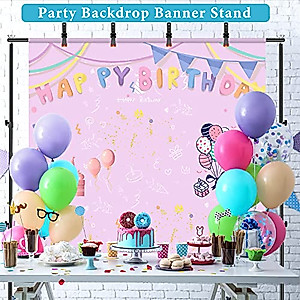 Professional Backdrop Stand for Parties, SoftTime Adjustable Backdrop Stand Kit 7x6.5Ft, Heavy Duty Background Banner Stand Backdrop for Photoshoot Photo Video Studio Balloon Party Decorations