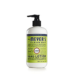 Mrs. Meyer's Clean Day Hand Lotion, Long-Lasting, Non-Greasy Moisturizer, Cruelty Free Formula, Lemon Verbena Scent, 12 oz