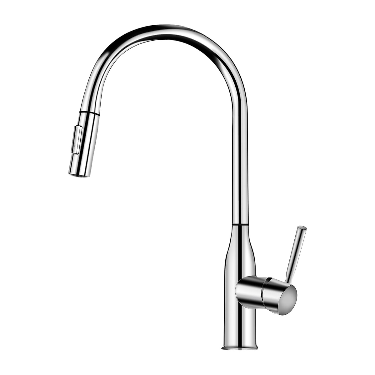 KUKKUME Kitchen Faucets with Pull Down Sprayer, Single Handle Kitchen Sink Faucet Modern Staninless Steel Kitchen Faucet Chrome