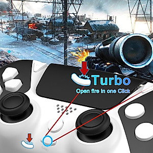AUGEX Wireless Controller for PS4, PS5, PC & Phone, Gamepad with Turbo, Remappable Buttons, Ergonomic Design, Black