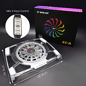 WFPOWER Cooling Fan for PS4, USB RGB LED Backlight, Multi-Color LED Light Cooler Stand, Gaming Mood Lights Pad, Compatible with Xbox, PS4 Pro, PS4 Slim, Consoles, Notebook, Laptop