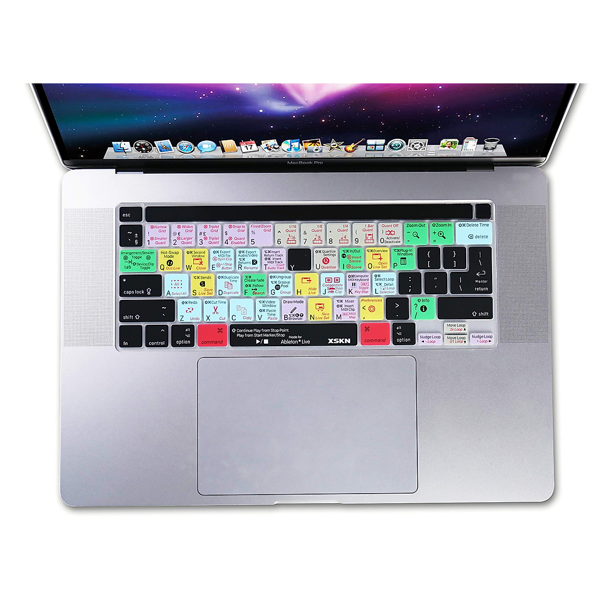 XSKN Ableton Live English Silicone Shortcuts Keyboard Cover Skin for 2019 New MacBook Pro 16 inch A2141 and 2020 New MacBook Pro 13.3 inch A2338 M1/A2251/A2289 with Touch Bar & Touch ID US Version