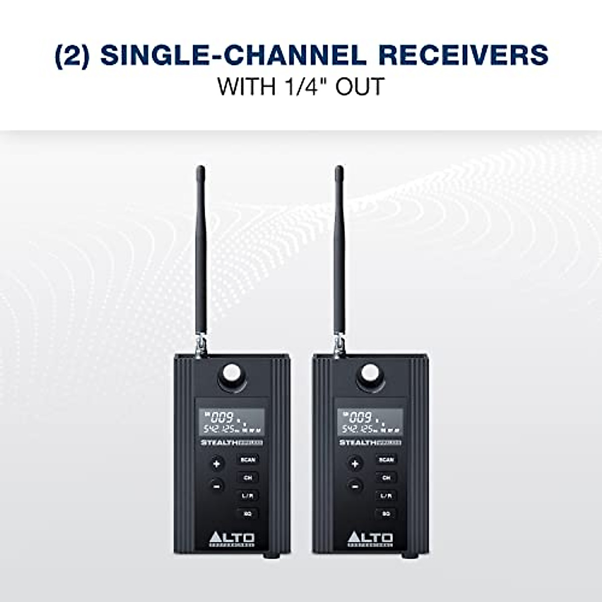 Alto Professional Stealth MKII-UHF Stereo Wireless Audio System for Active Speakers with Transmitter and 2 Receivers, 2 XLR Ins, Expandable