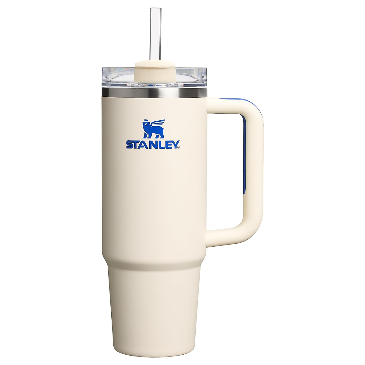 Stanley Quencher H2.0 Tumbler with Handle and Straw 30 oz | Flowstate 3-Position Lid | Cup Holder Compatible for Travel | Insulated Stainless Steel Cup | BPA-Free | Cream Royal