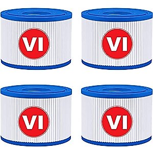 KGC Type VI Hot Tub Spa Filters Compatible with Coleman Saluspa 90352E 58323E 90427E, Lay-Z-Spa Hot Tub Filter Cartridge, Inflatable Hot Tub Filters Replacements (4 Pack)