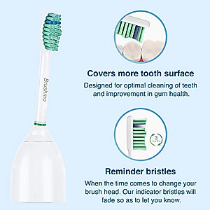 Replacement Toothbrush Heads for Philips Sonicare E-Series HX7022/66, 6 Pack, Fits Sonicare Essence, Xtreme, Elite, Advance, and CleanCare Electric Toothbrush with Hygienic caps by Brushmo
