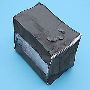 BESTOMZ Blanket Bag with Zipper and Handles Large Storage Bag for Comforters Clothes Grey 44x30x48cm (Zipper Color Random)