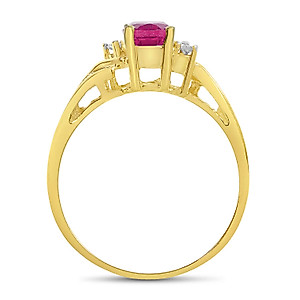 Direct-Jewelry 14k Yellow Gold Oval Ruby And Diamond Ring (Size 8.5)