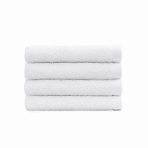 Standard Textile Vidori Hotel Towels Premium, Quick Drying and Highly Absorbent, White, Washcloth - Set of 4