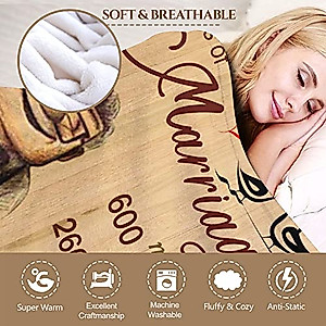 50th Anniversary Throw Blanket for Him Her, Super Soft Flannel Blanket, Comfy Plush Bed Blanket, Warm Gifts for Special One