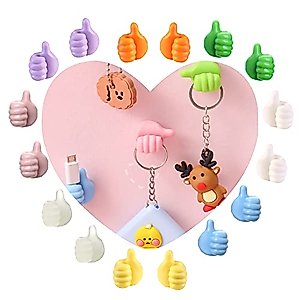 PFCKE 16 Pieces Silicone Thumb Wall Hook Thumb Wall Thumb Wall Hooks for Hanging Hooks for Hanging Multifunctional Nails-Free Utility Silicone Hooks for Hanging Kitchen Bathroom Home Office 8 Colors