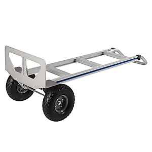 Hand Truck Dolly, Industrial Strength Heavy Duty Aluminum Dolly Cart for Moving - 440 Pound Capacity - 9.8" Rubber Wheels (Silver, 440 LB Capacity)