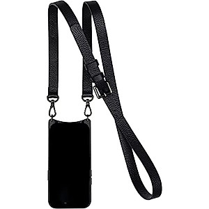 Bandolier Hailey Crossbody Phone Case and Wallet - Black Leather with Pewter Detail - Compatible with iPhone 14 Pro Max